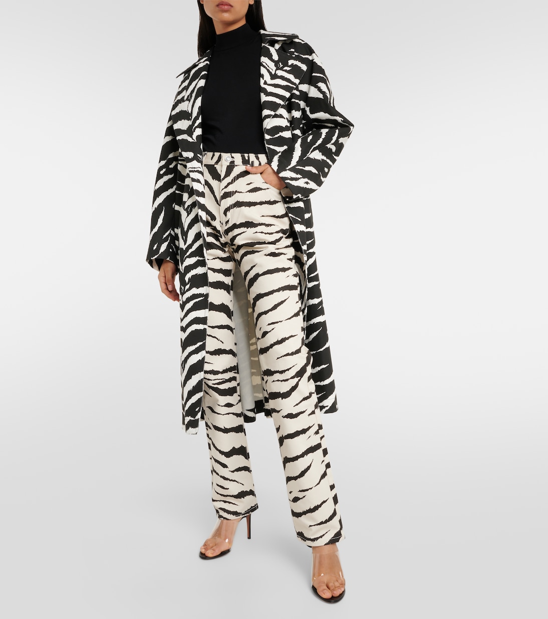 Zebra-print jeans in multicoloured - Alaia | Mytheresa