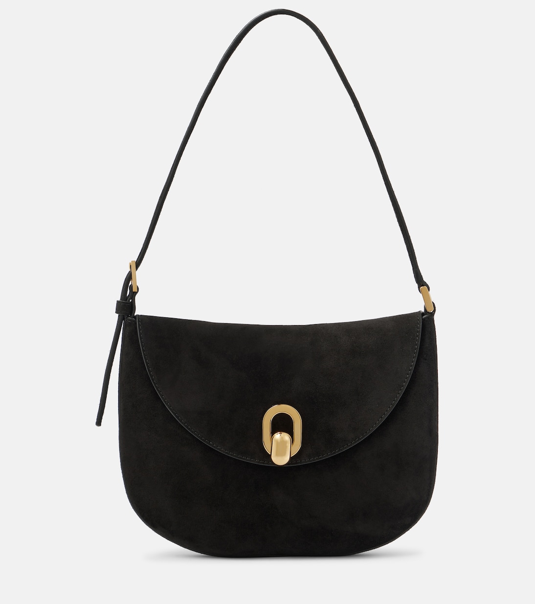 Bolso al hombro Tondo Small de ante en negro - Savette | Mytheresa
