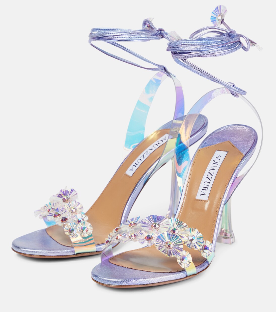 Meteorite embellished PVC sandals in purple - Aquazzura | Mytheresa