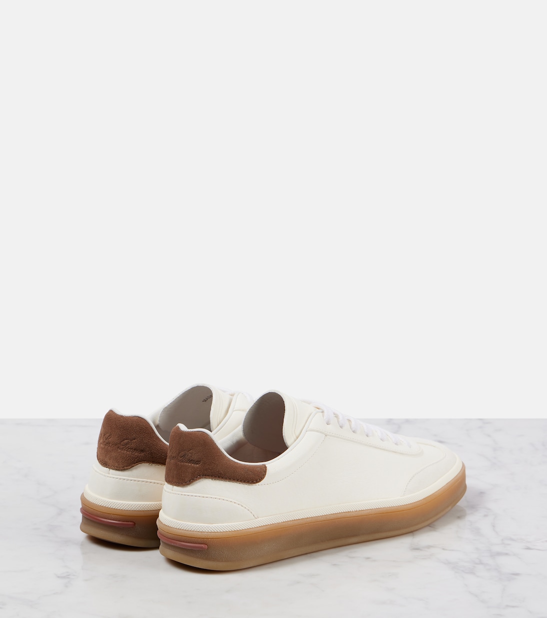 Tennis Walk suede-trimmed leather sneakers in white - Loro Piana ...