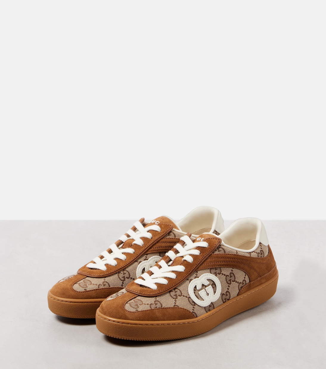 Interlocking G GG Canvas suede sneakers in brown - Gucci | Mytheresa