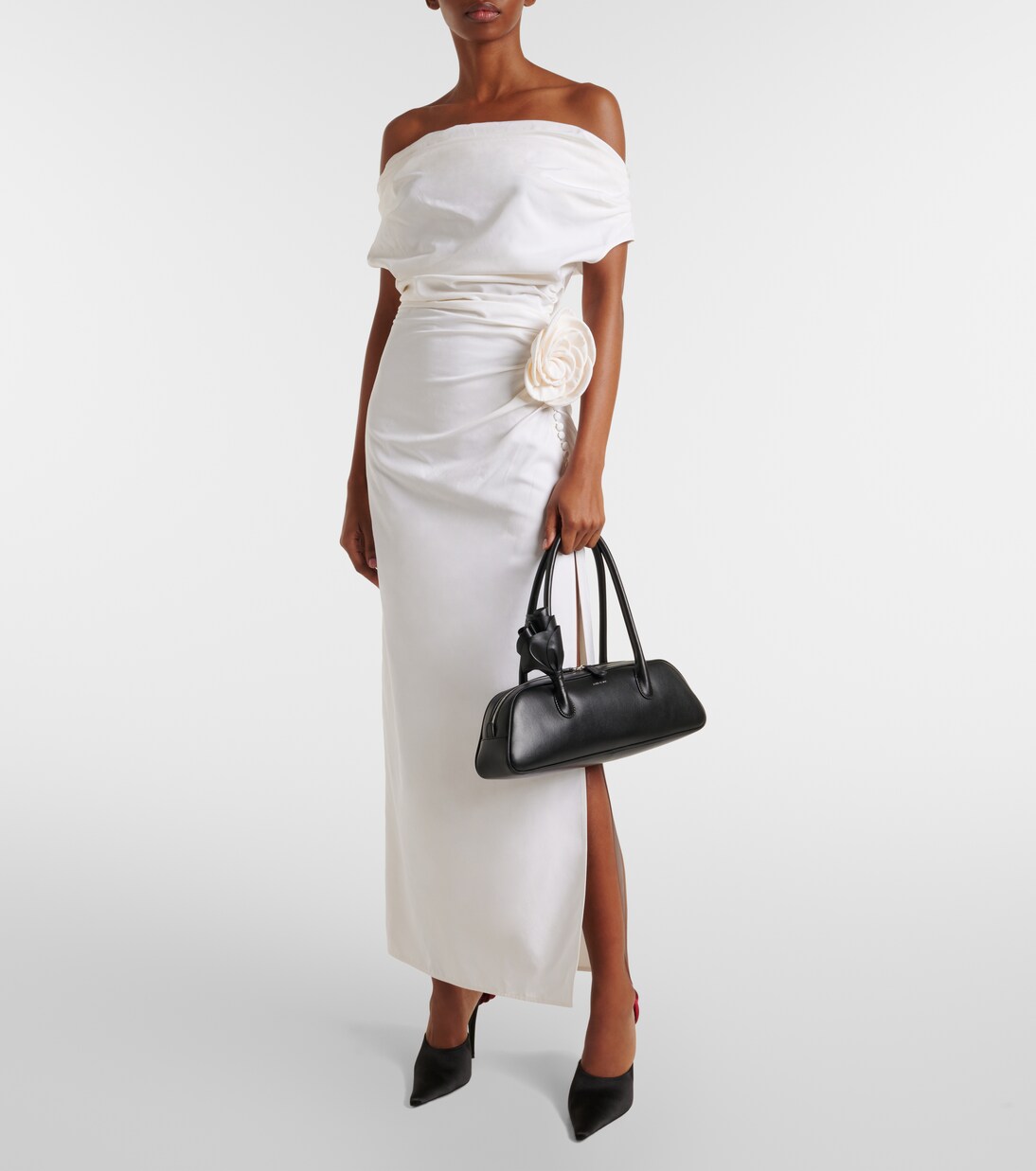 Brigitte leather shoulder bag in black - Magda Butrym | Mytheresa