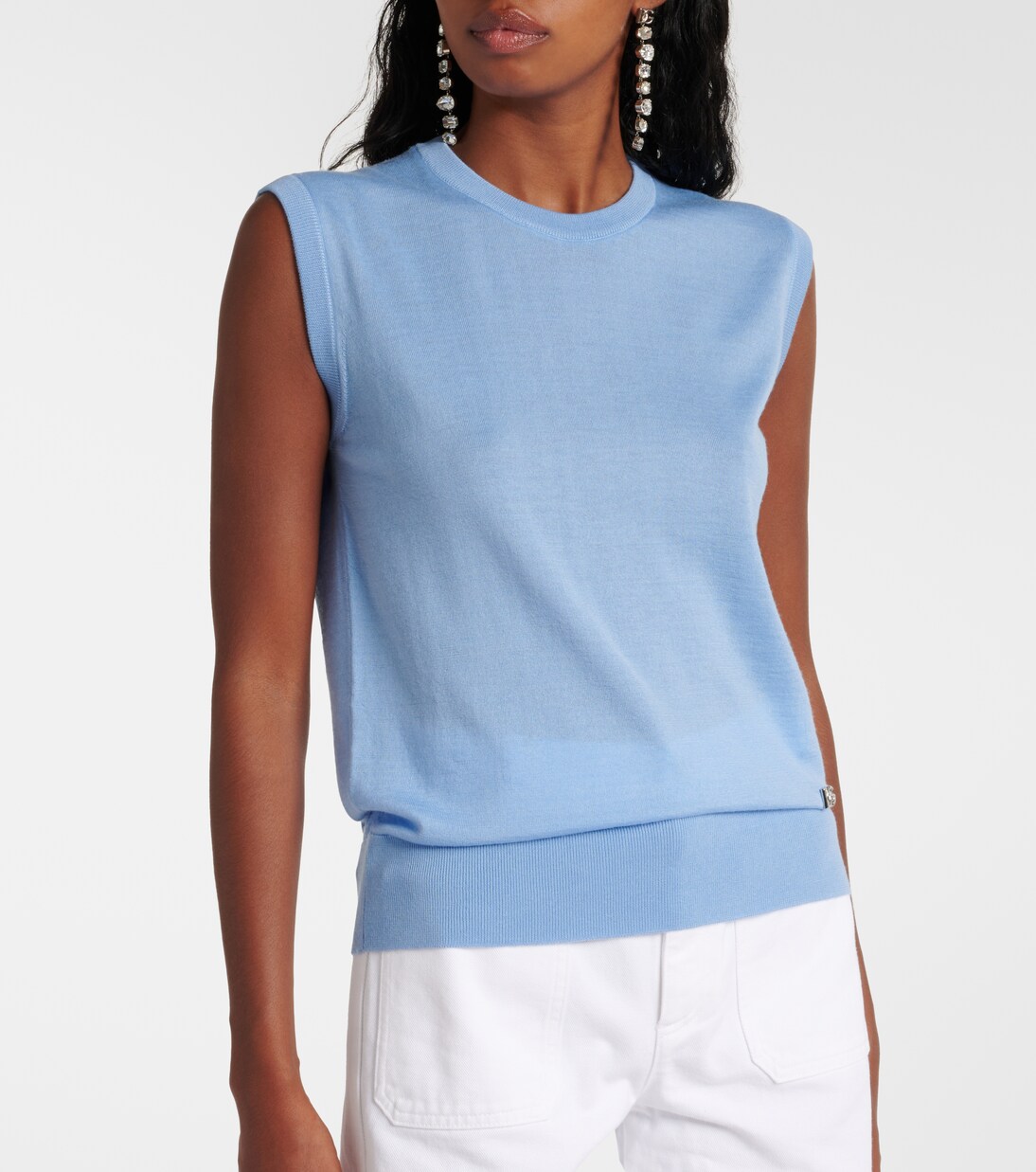 DG cashmere and silk top in blue - Dolce Gabbana | Mytheresa