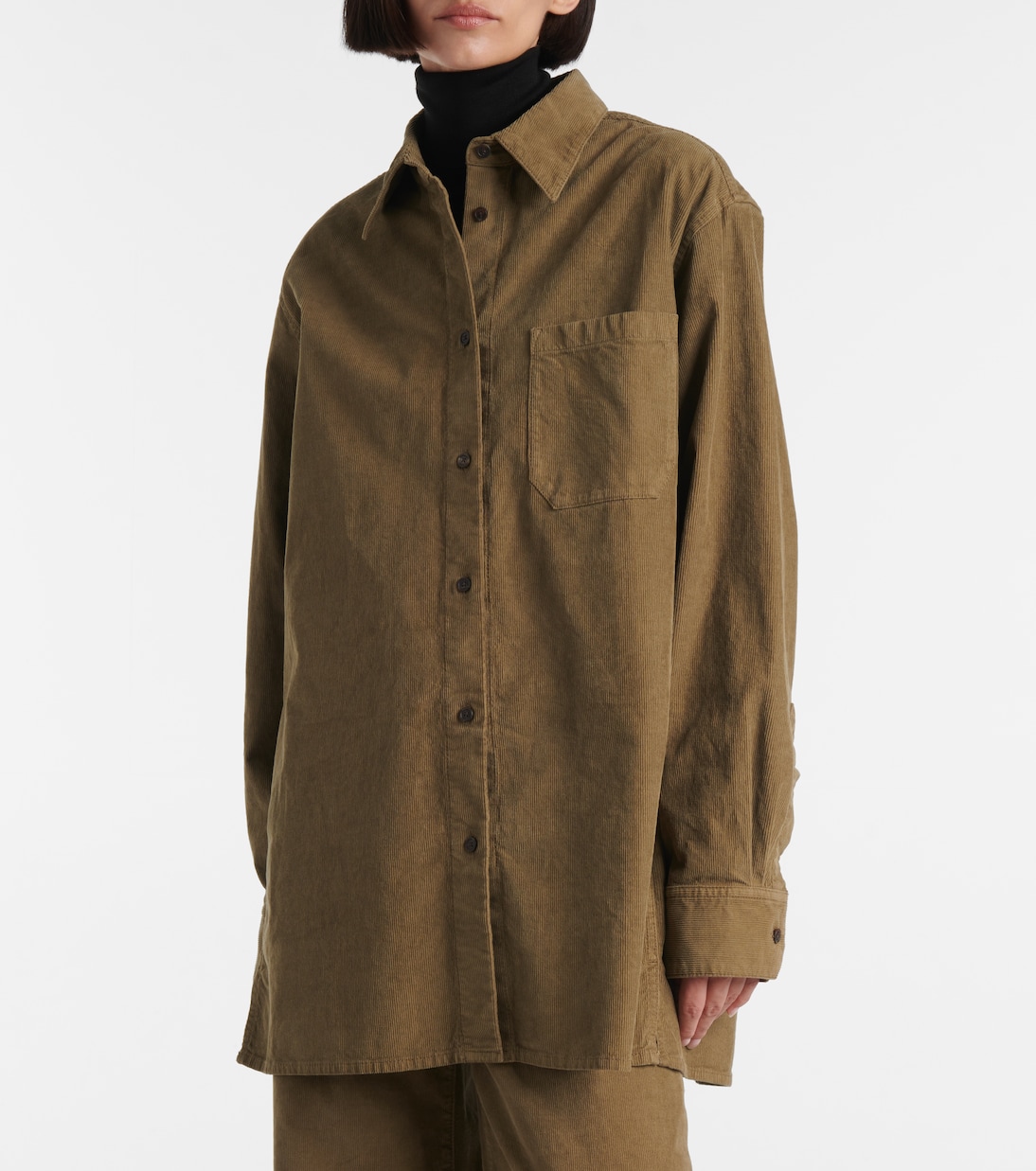 Idro cotton corduroy shirt in green - The Row | Mytheresa