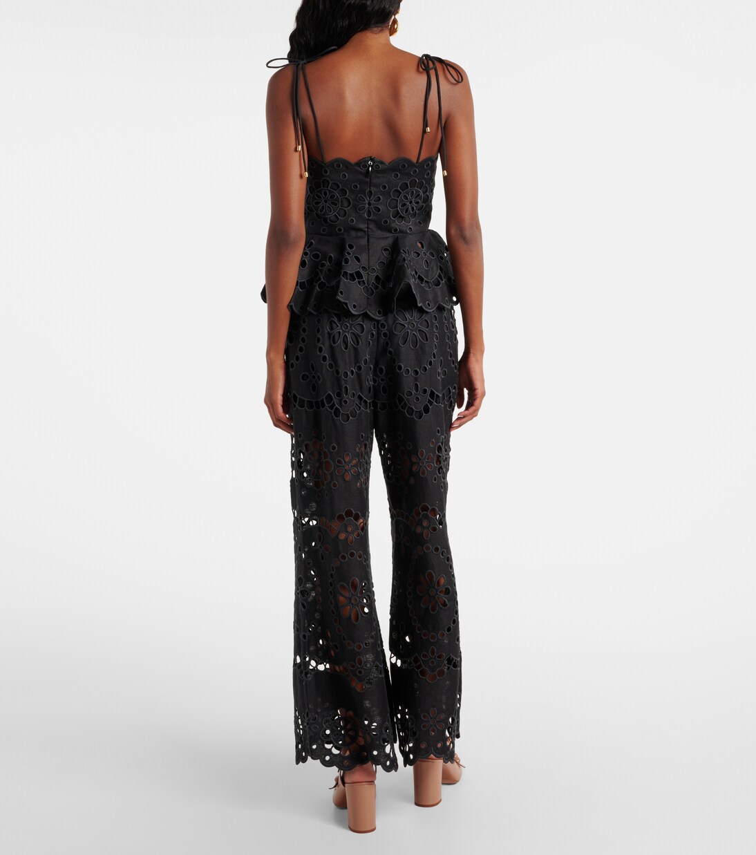 Top Pop brodé en lin en noir – Zimmermann | Mytheresa