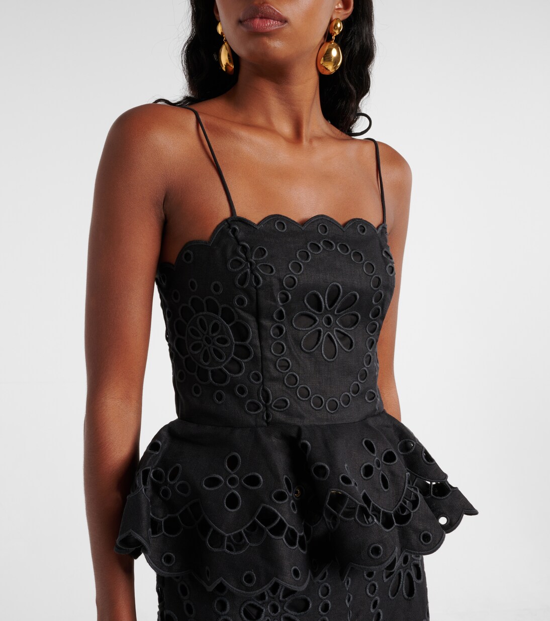 Top Pop brodé en lin en noir – Zimmermann | Mytheresa