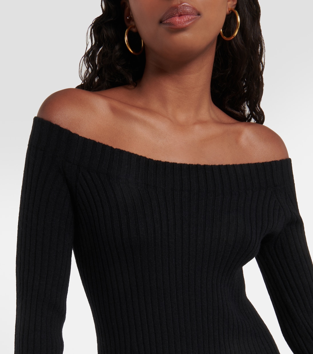 Marvin off-shoulder cashmere midi dress in black - Lisa Yang | Mytheresa