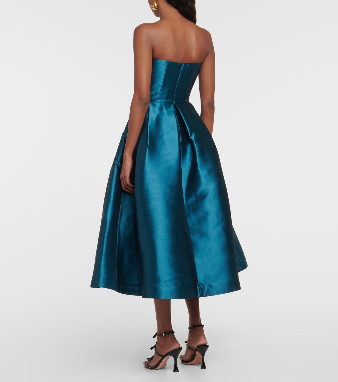 Strapless faille midi dress in blue - Alex Perry | Mytheresa