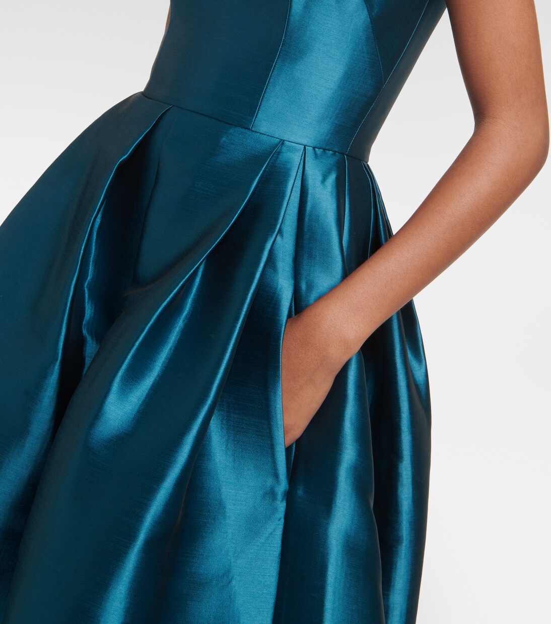 Strapless faille midi dress in blue - Alex Perry | Mytheresa