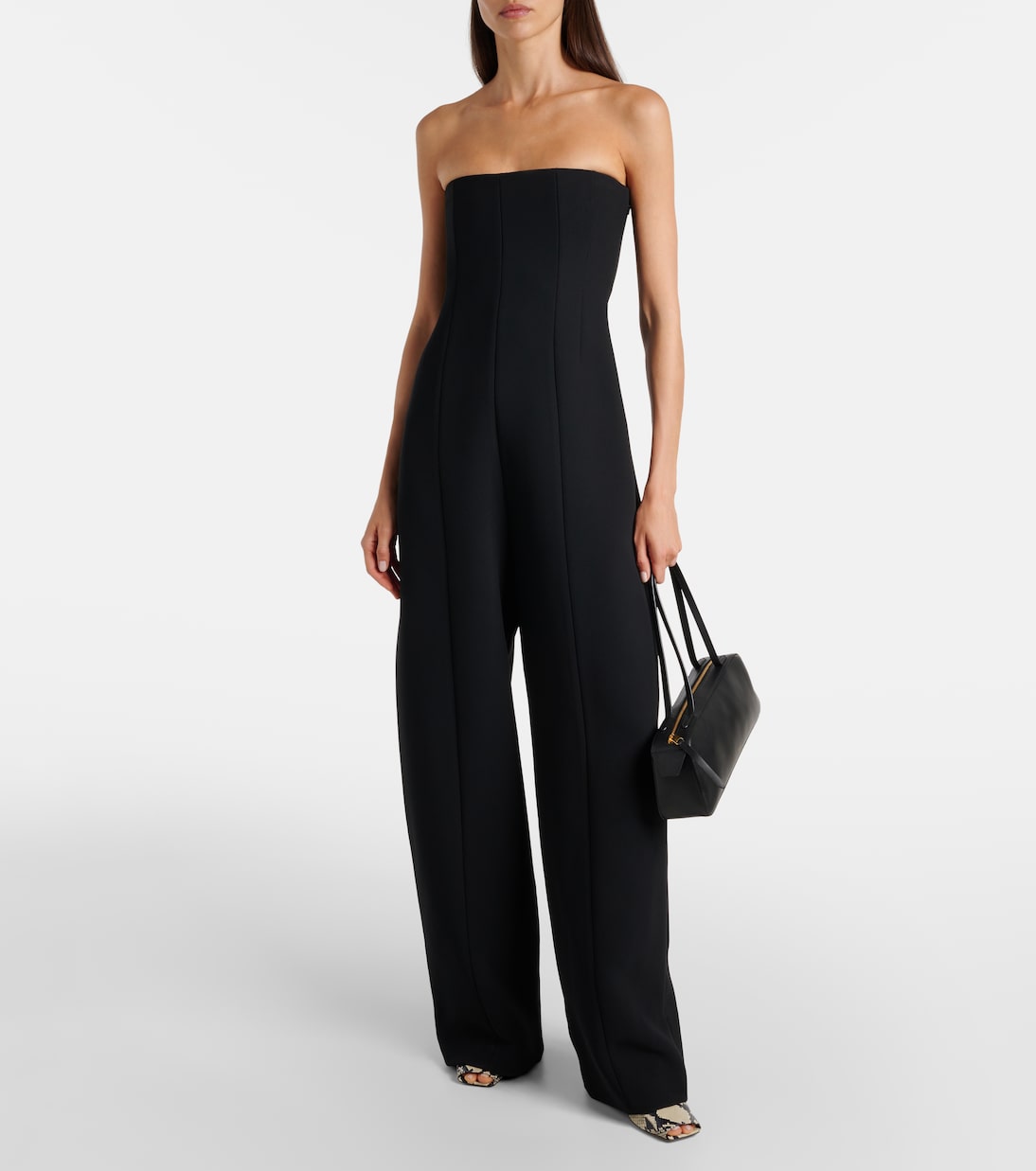 Lennex corset crêpe jumpsuit in black - Khaite | Mytheresa