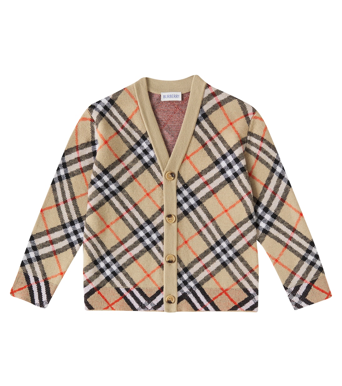 Burberry Check wool cardigan in beige - Burberry Kids | Mytheresa