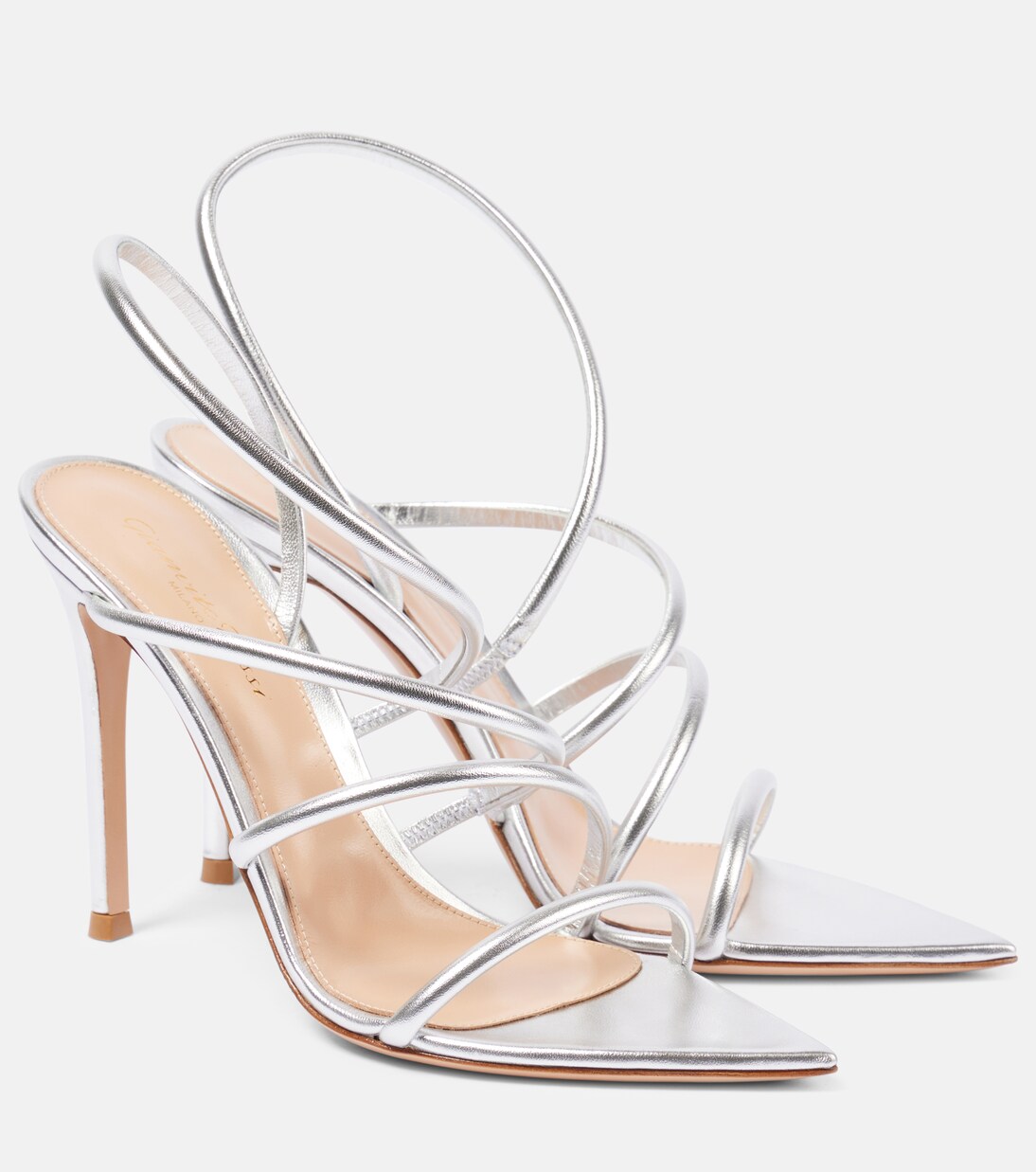 Ettie 105 metallic leather sandals in silver - Gianvito Rossi | Mytheresa