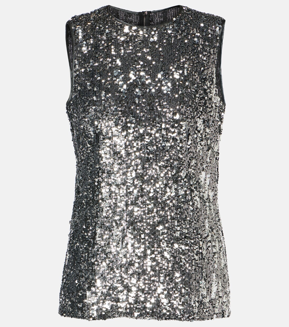 Sequined top in silver - Dolce Gabbana | Mytheresa