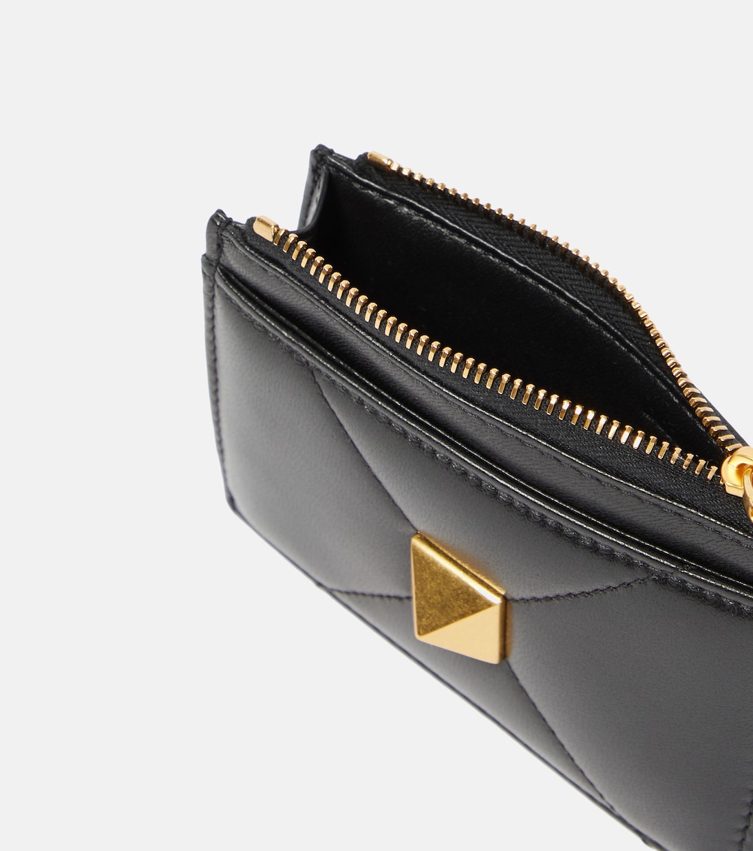 One Stud leather card case in black - Valentino Garavani | Mytheresa