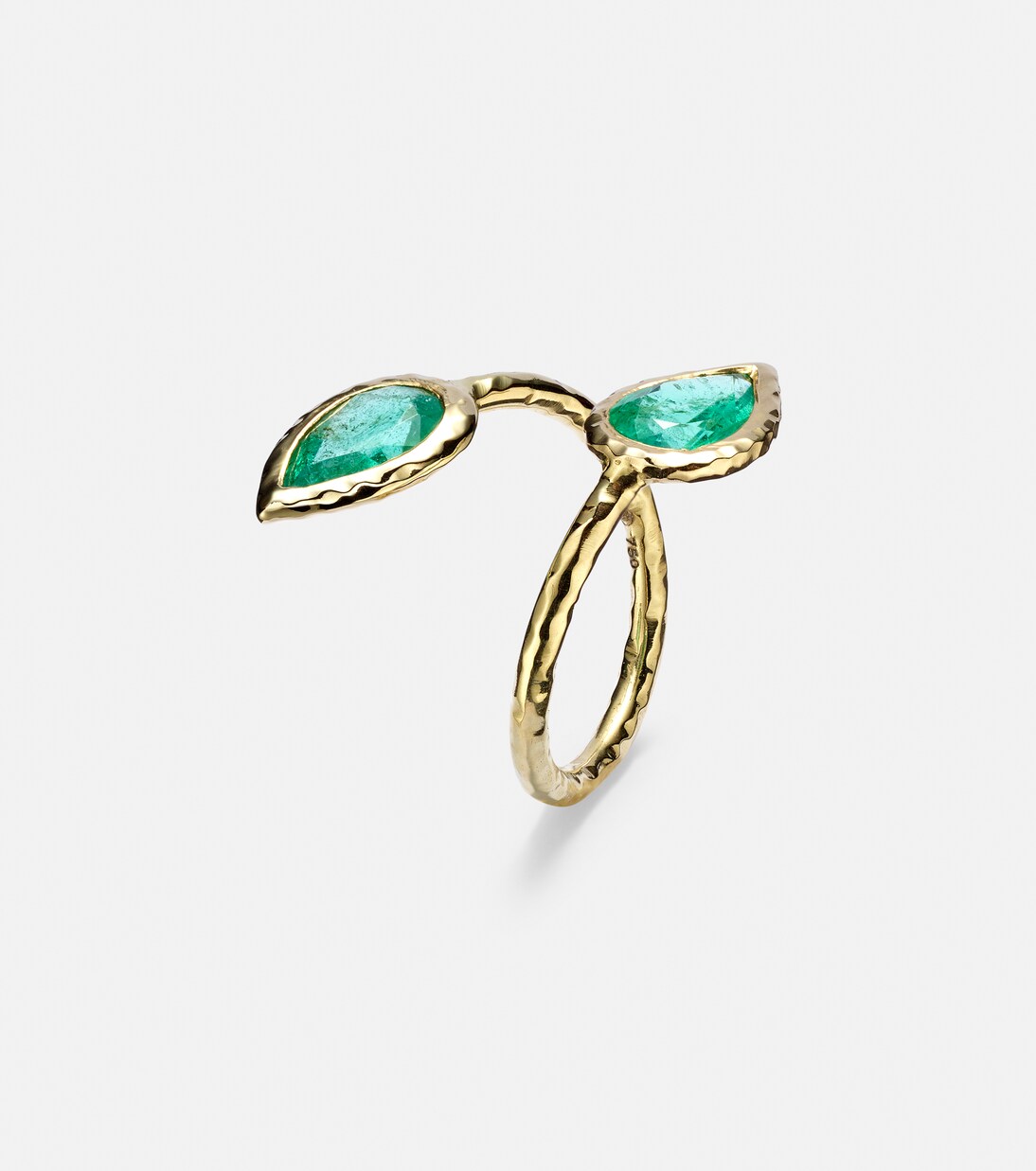 Moi and Toi 18kt gold ring with emeralds in gold - Octavia Elizabeth ...