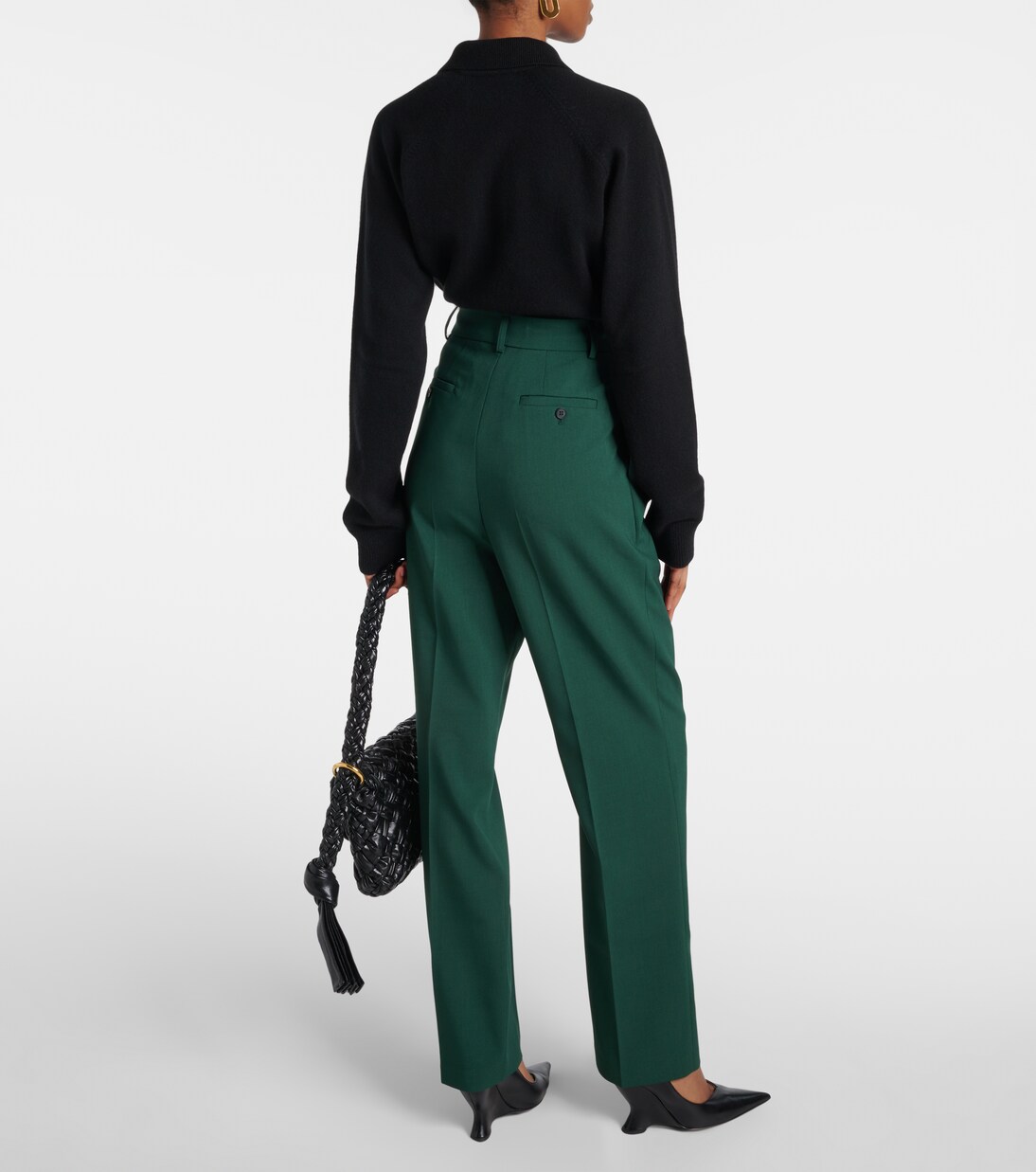 Bea high-rise straight pants in green - The Frankie Shop | Mytheresa