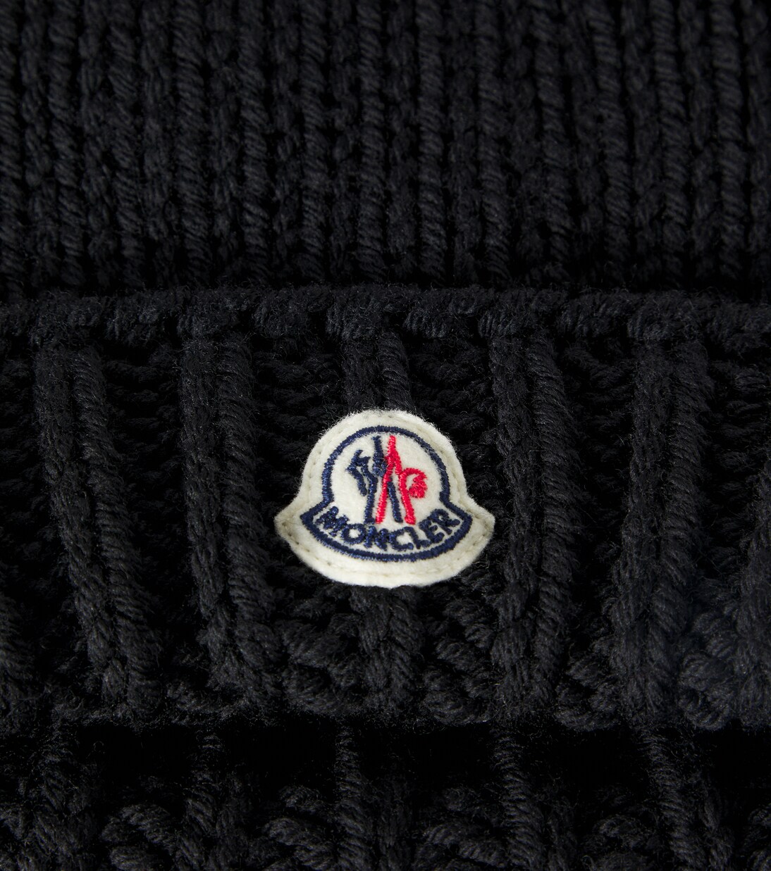Gorro acanalado de lana en negro - Moncler Enfant | Mytheresa