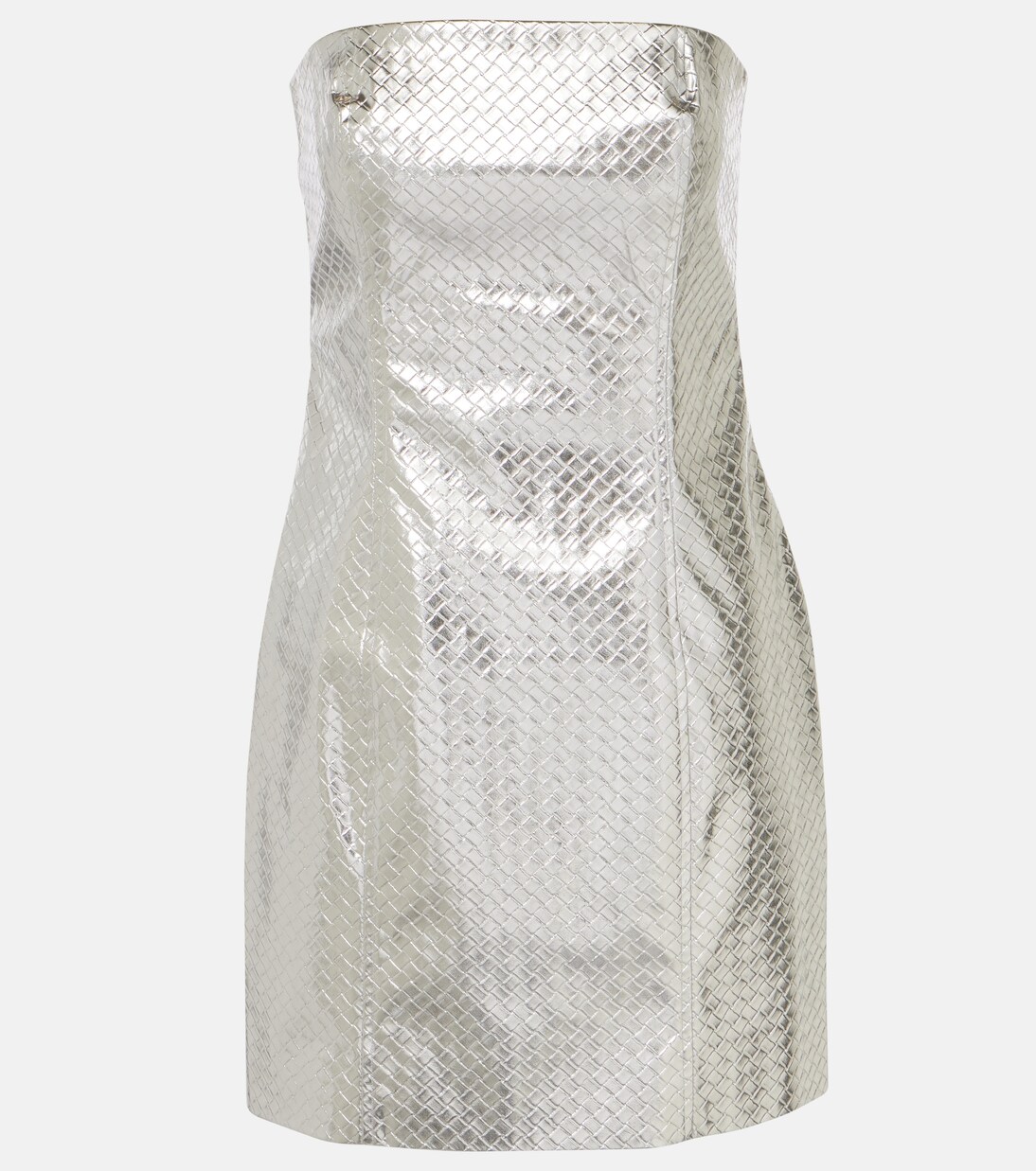 Braided metallic minidress in silver - Rotate | Mytheresa