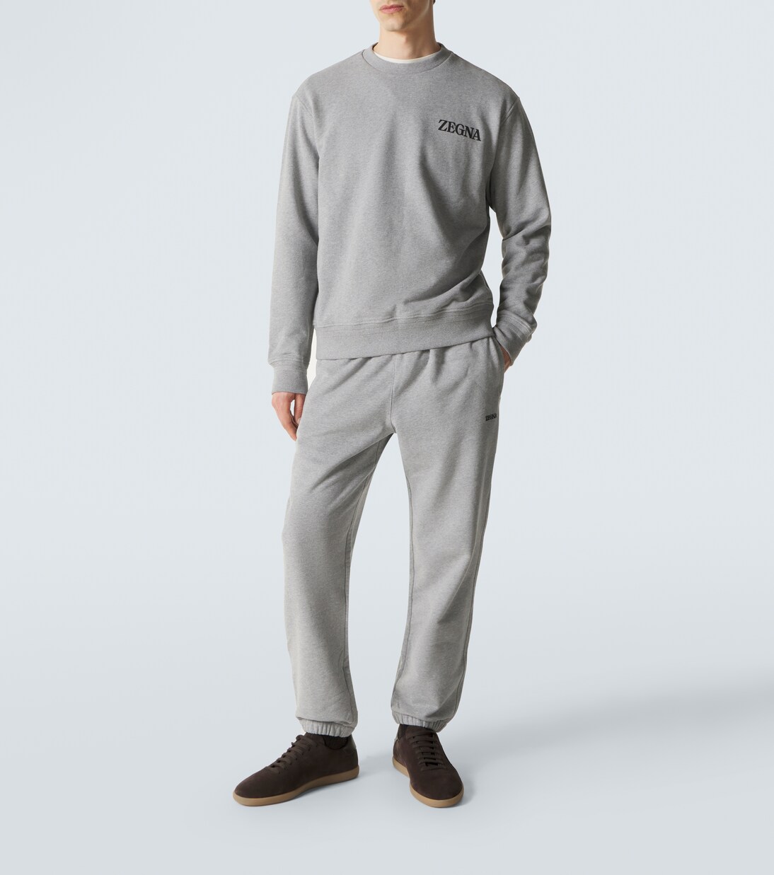 Logo cotton sweatpants in grey - Zegna | Mytheresa