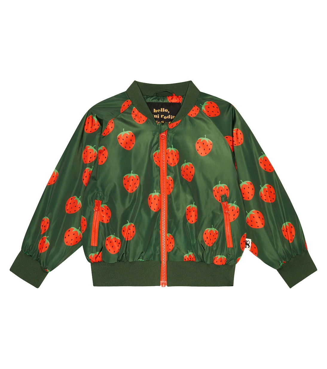 Strawberry-print bomber jacket in green - Mini Rodini | Mytheresa