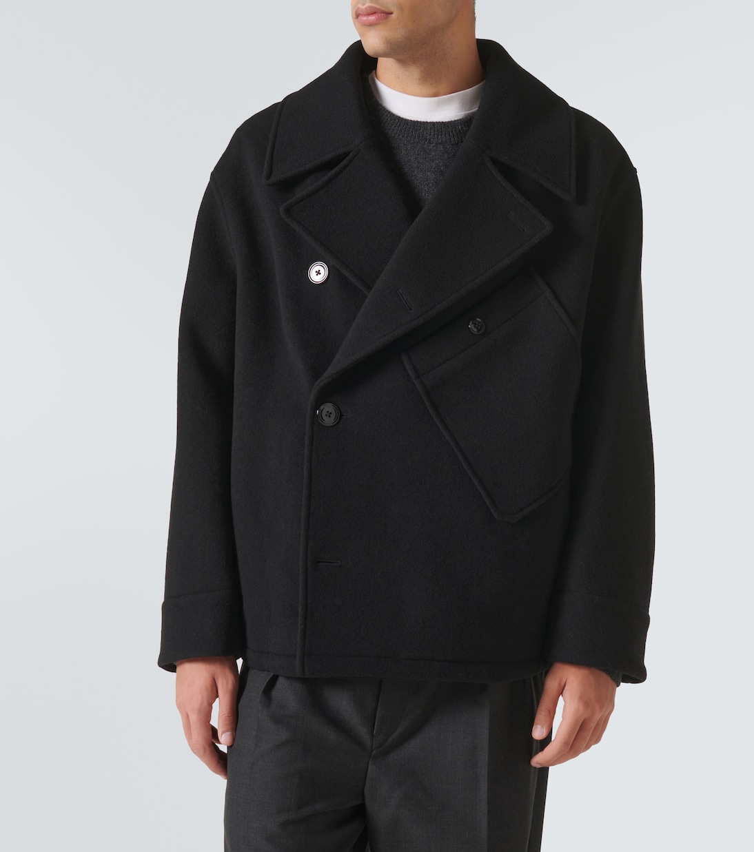 Dispatch wool peacoat in black - Lemaire | Mytheresa