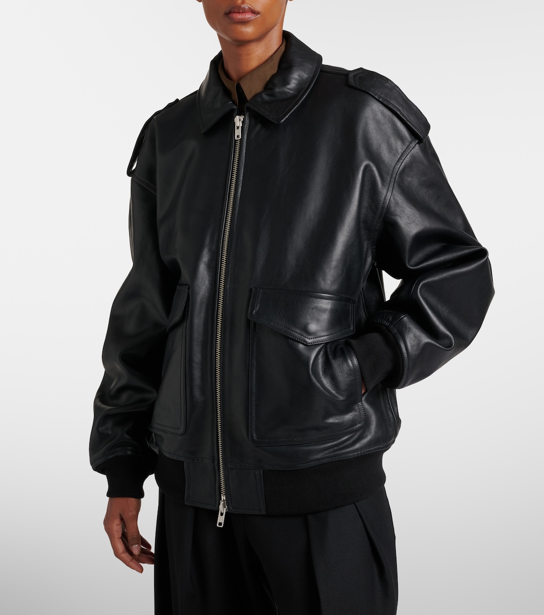 Viper leather jacket in black - The Frankie Shop | Mytheresa