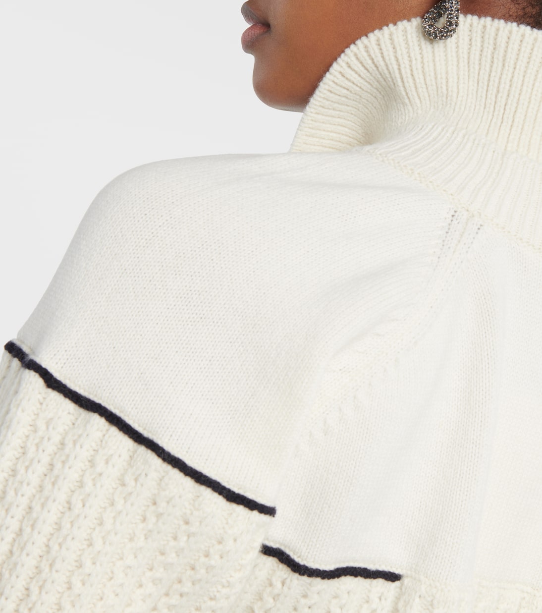 Double-collar wool sweater in white - Victoria Beckham | Mytheresa