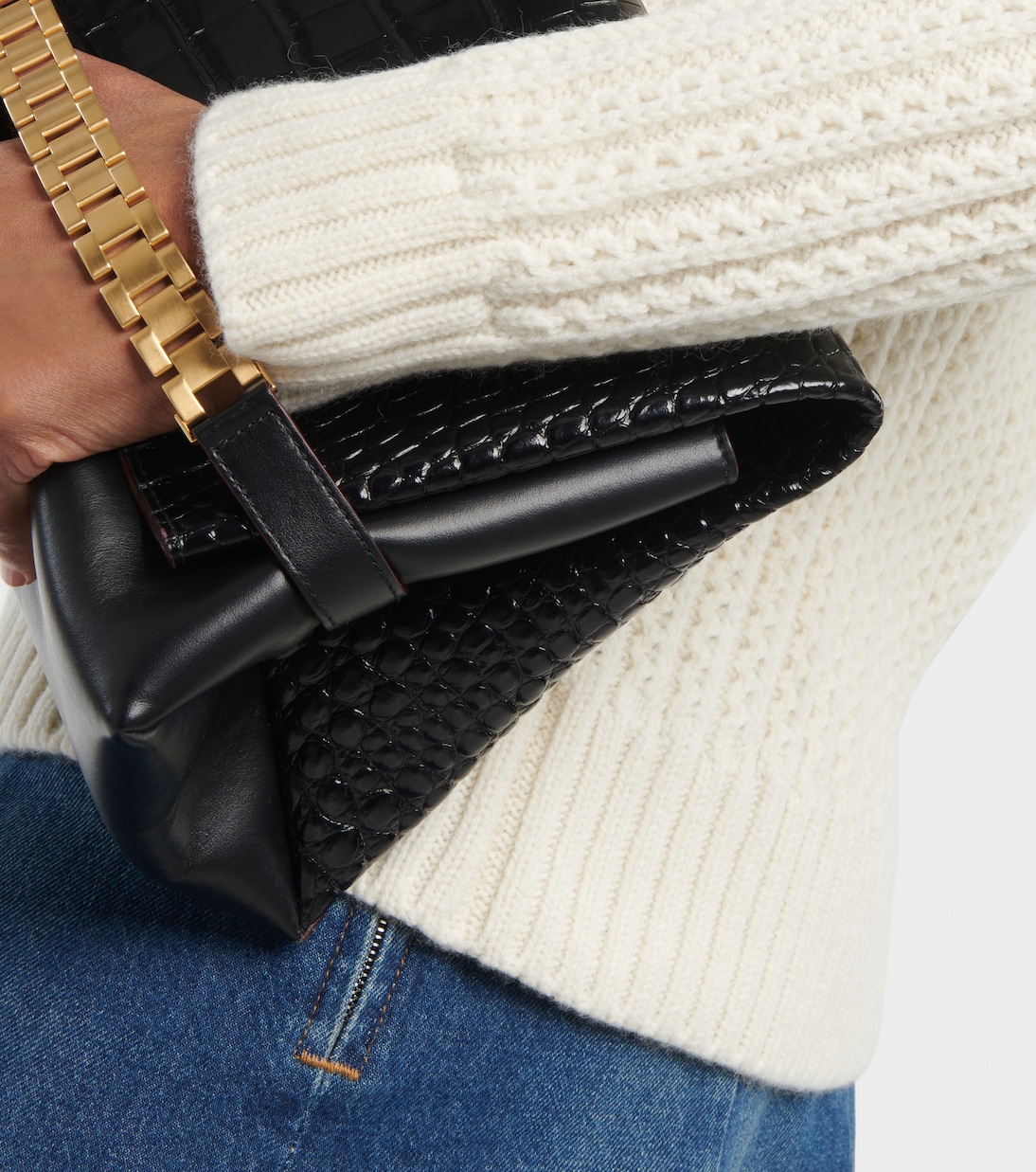 Double-collar wool sweater in white - Victoria Beckham | Mytheresa