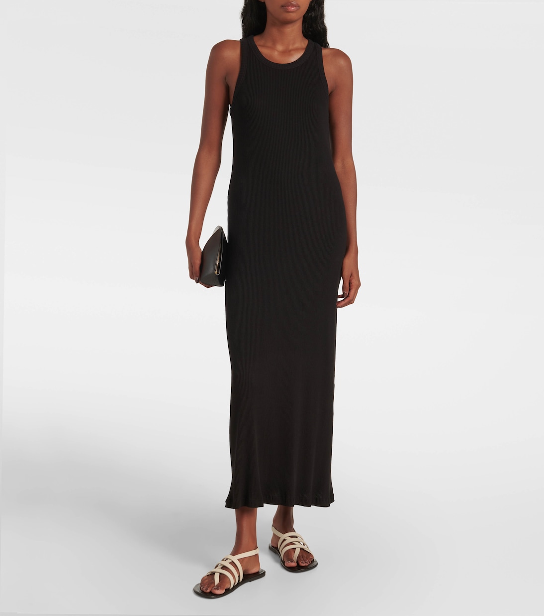 Line leather slingback sandals in grey - The Row | Mytheresa