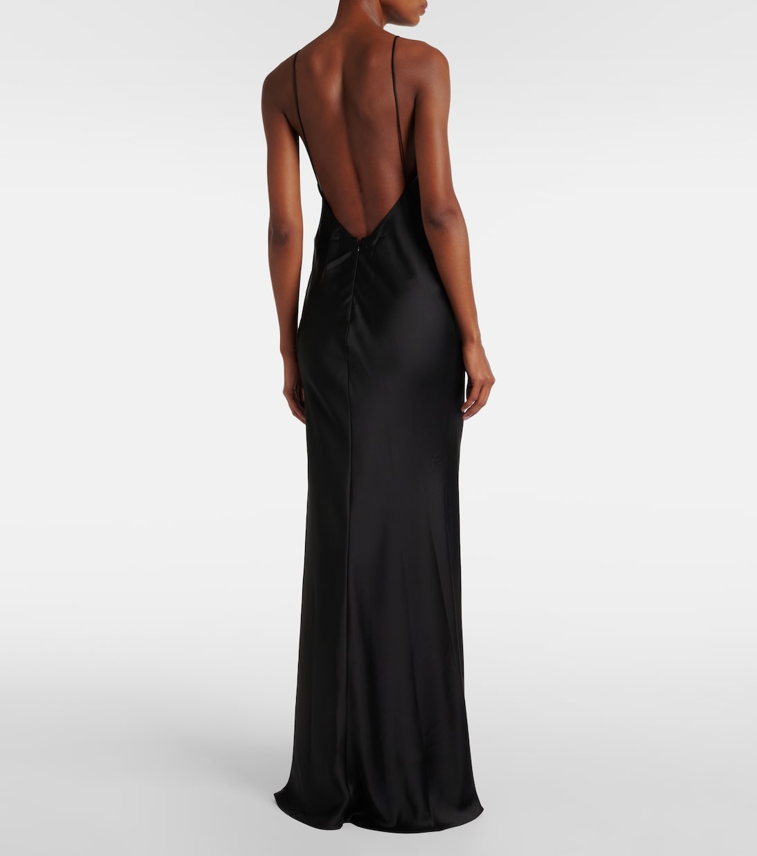 Open-back satin gown in black - The New Arrivals Ilkyaz Ozel | Mytheresa