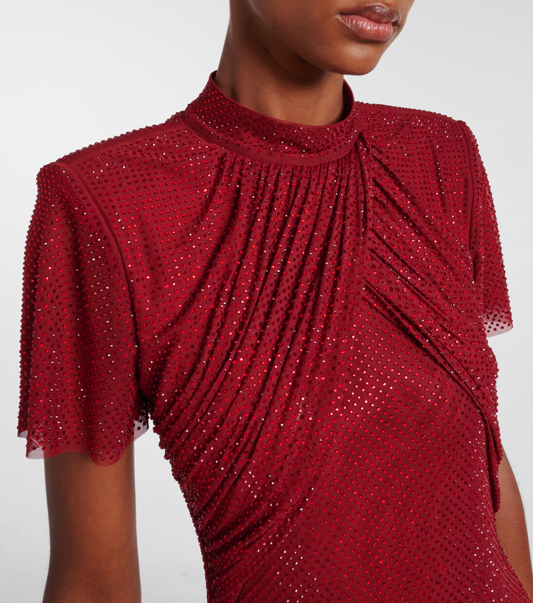 Embellished maxi dress in red - Self Portrait | Mytheresa