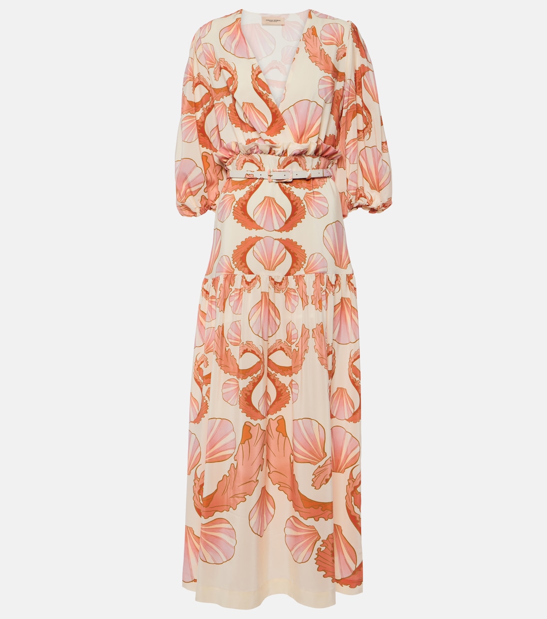 Seashell silk maxi dress in multicoloured - Adriana Degreas | Mytheresa