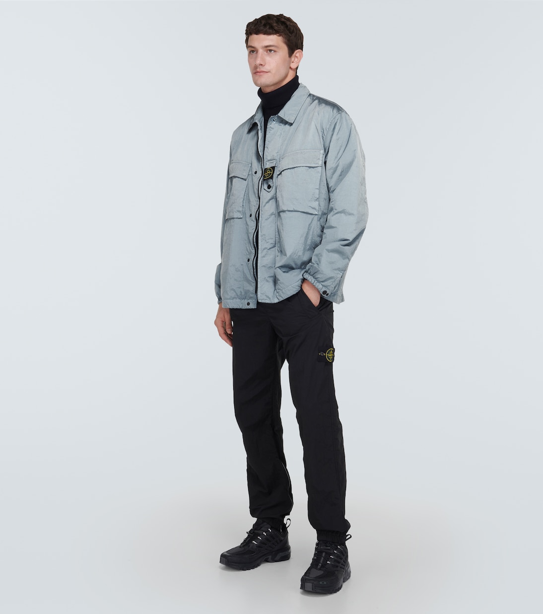 Compass padded blouson jacket in blue - Stone Island | Mytheresa