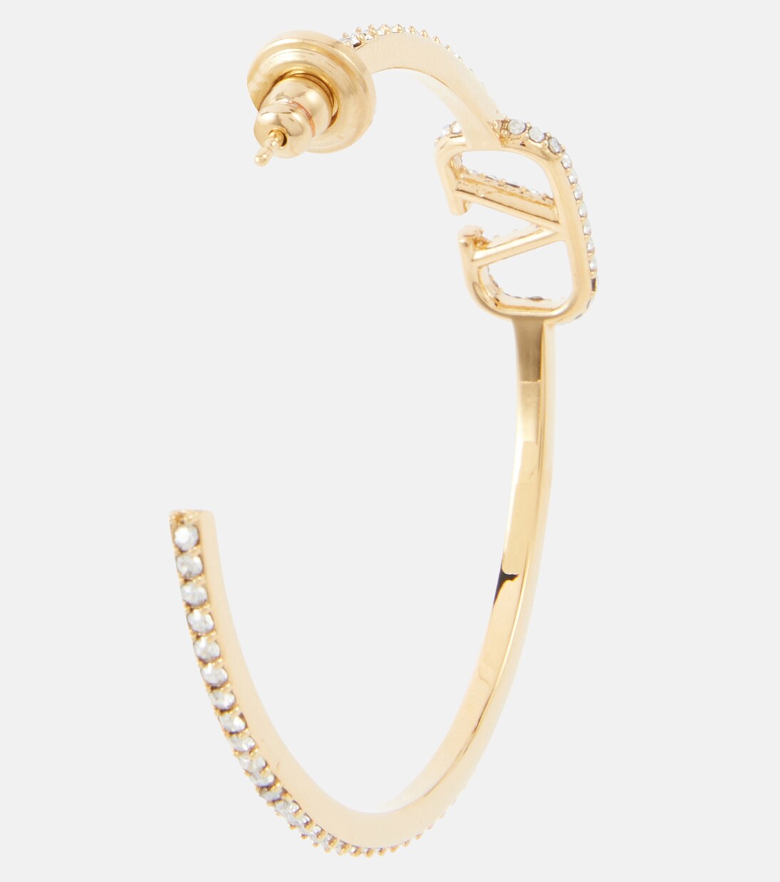 VLogo Signature embellished earrings in gold - Valentino | Mytheresa