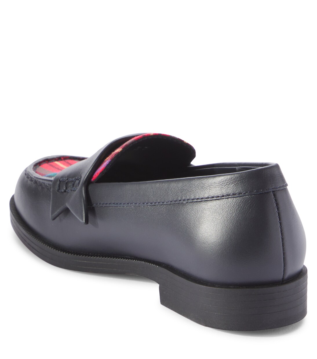 Mini Penny tartan leather penny loafers in blue - Christian Louboutin ...