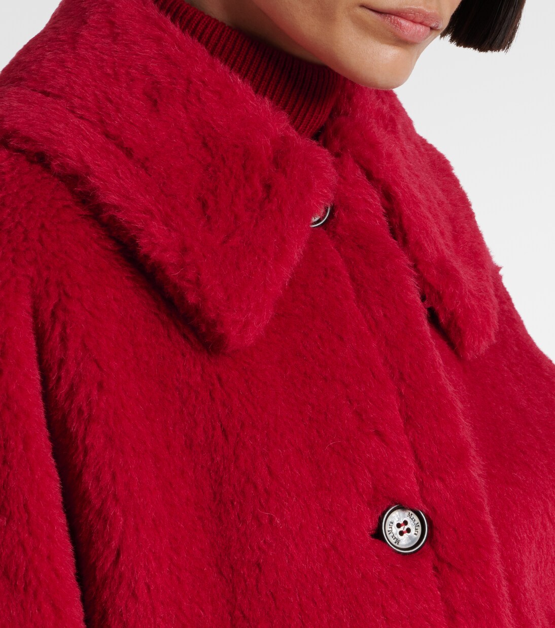 Teddy Bear cape in burgundy - Max Mara | Mytheresa