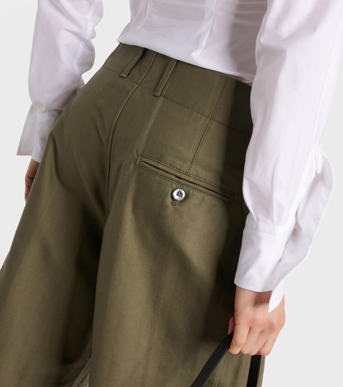 Alien cropped cotton wide-leg pants in green - Vivienne Westwood ...