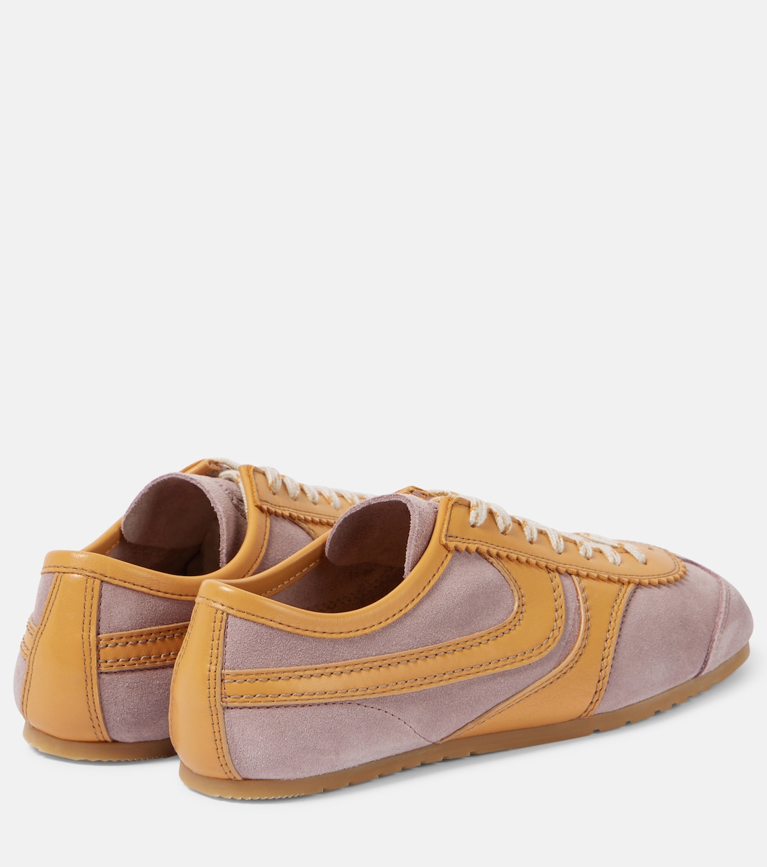 Leather and suede sneakers in pink - Dries Van Noten | Mytheresa