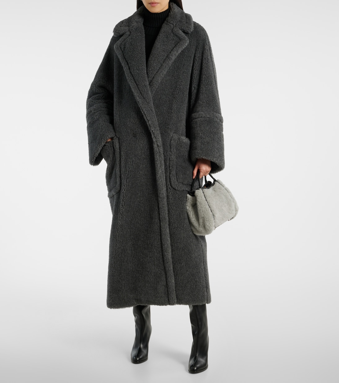 Marine Small teddy tote bag in grey - Max Mara | Mytheresa