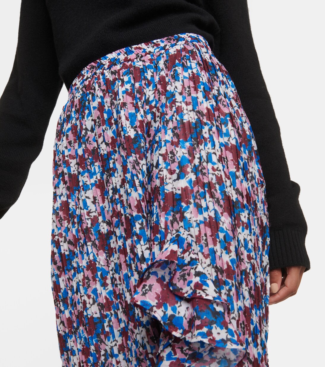 Cutout satin maxi skirt in black - Ganni | Mytheresa