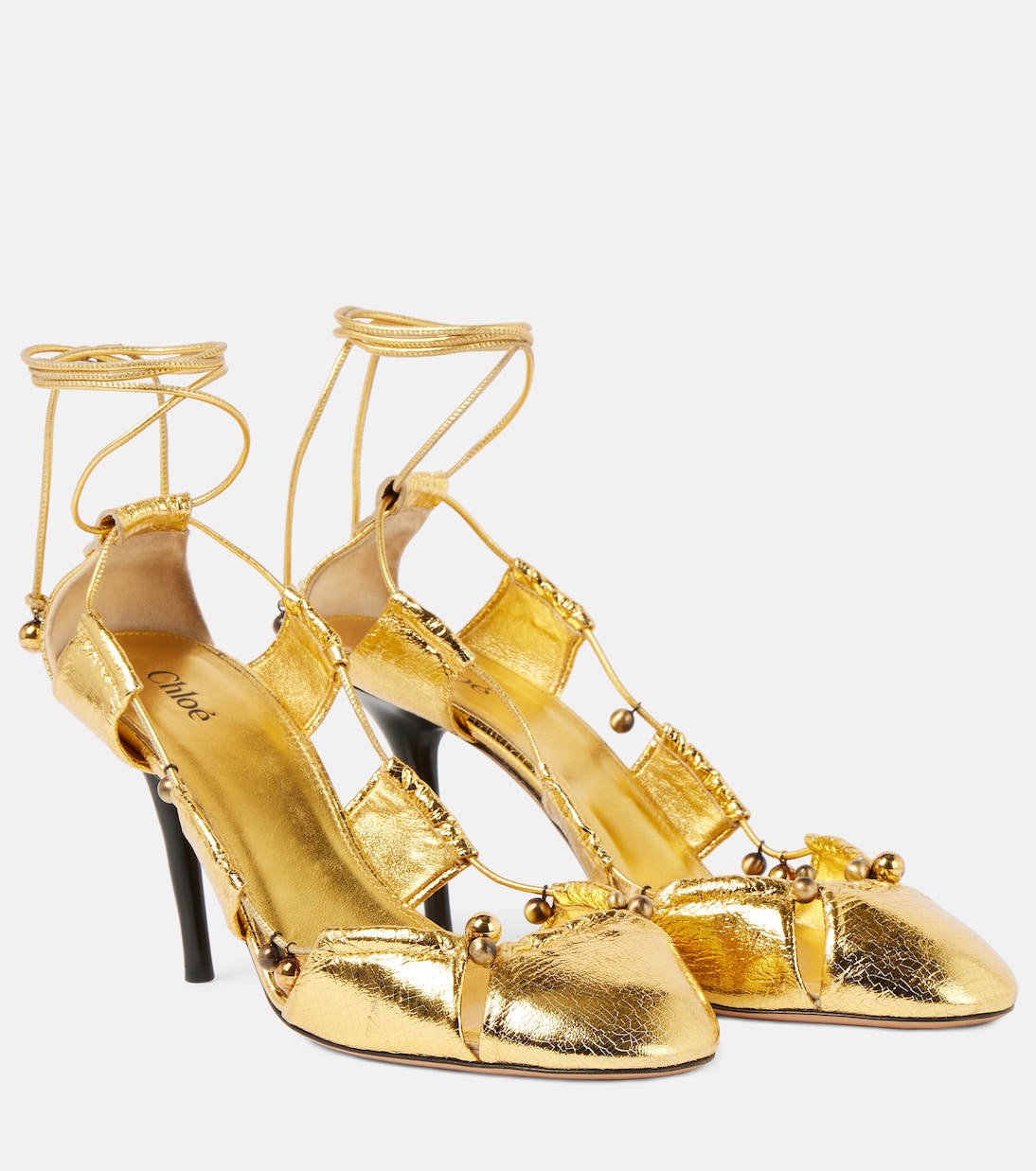 Luna metallic leather pumps in gold - Chloe | Mytheresa