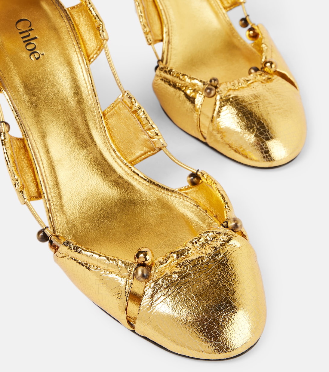 Luna metallic leather pumps in gold - Chloe | Mytheresa