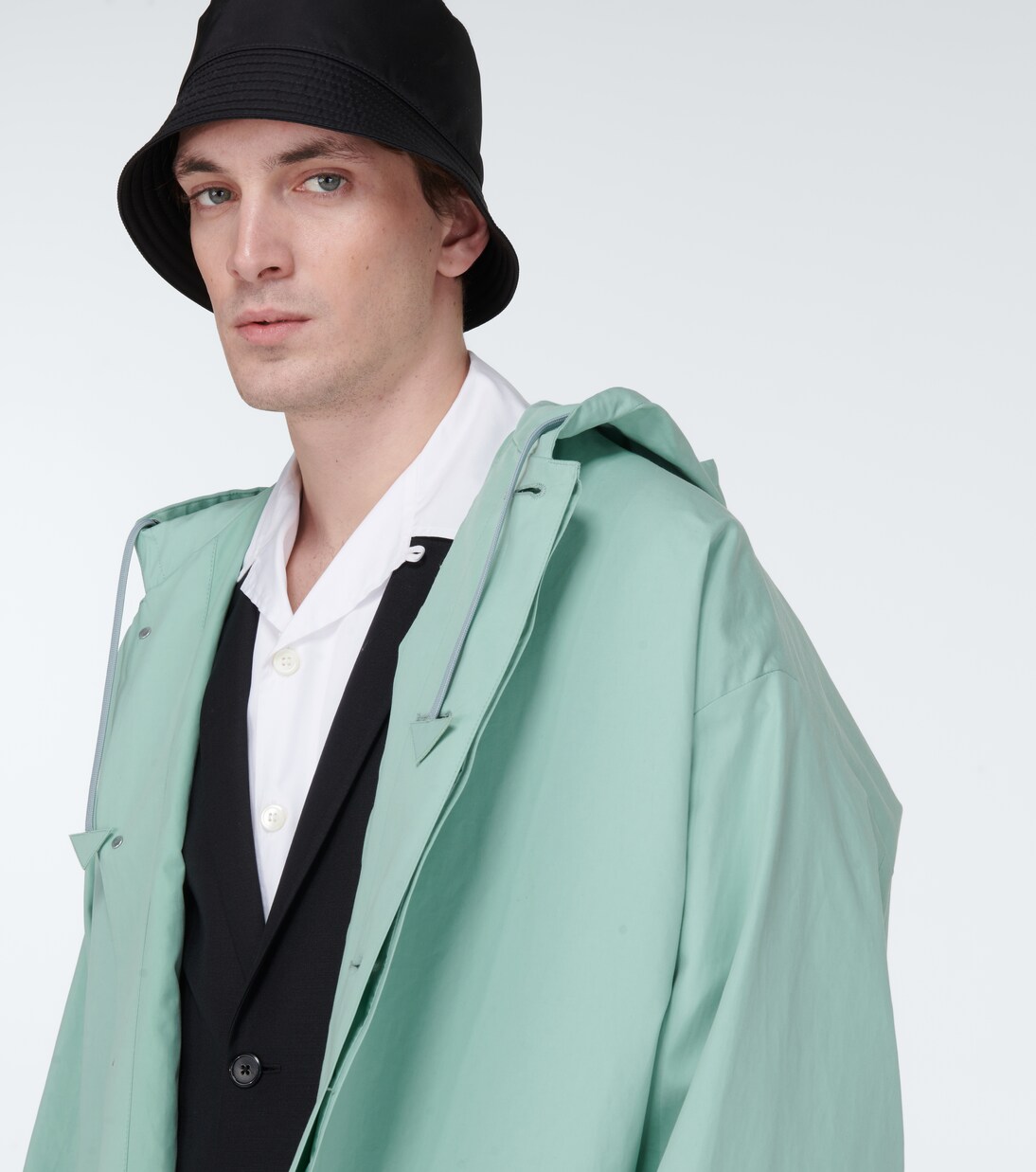 Cotton raincoat in blue - Prada | Mytheresa