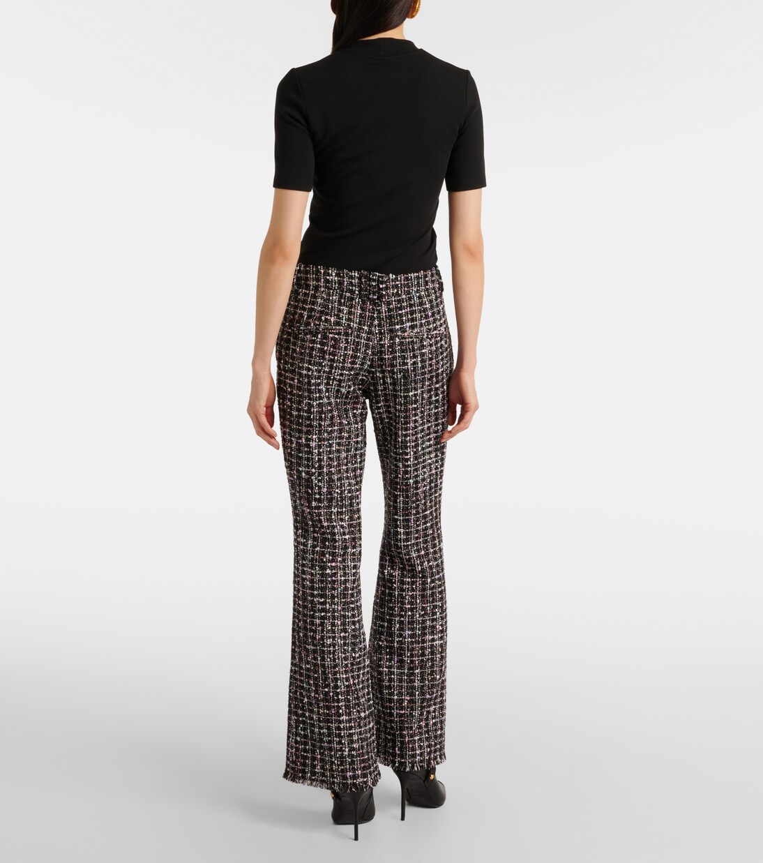 Tweed flared pants in black - Balmain | Mytheresa