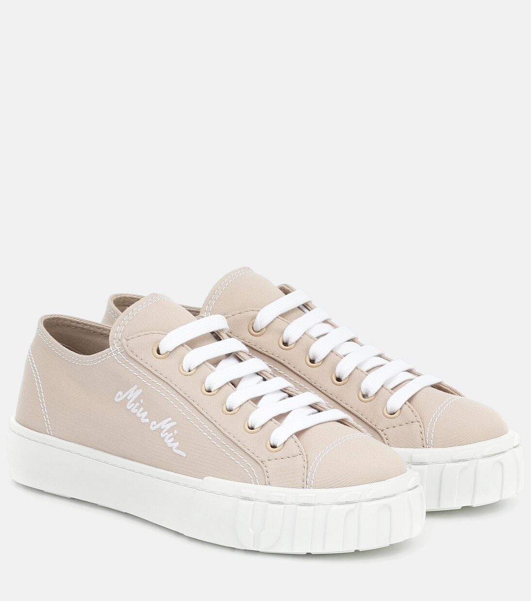 Sneakers aus Canvas in Beige - Miu Miu | Mytheresa