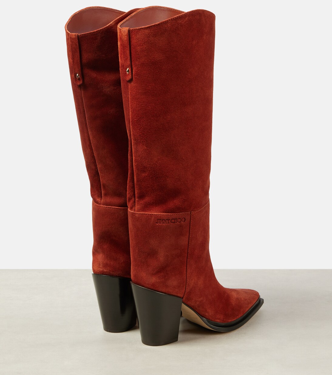 Cece 80 suede knee-high boots in red - Jimmy Choo | Mytheresa