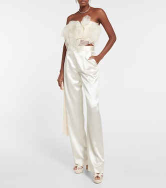 Macie silk organza bustier in white - Danielle Frankel | Mytheresa