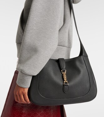 Gucci Jackie Medium leather shoulder bag in black - Gucci | Mytheresa