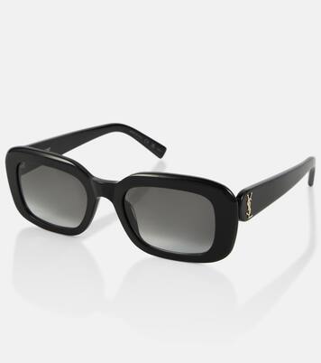 SL M130 rectangular sunglasses in black - Saint Laurent | Mytheresa