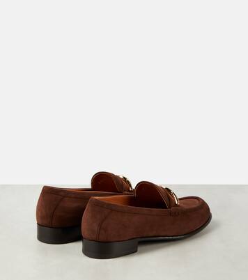 VLogo Gate suede loafers in brown - Valentino Garavani | Mytheresa